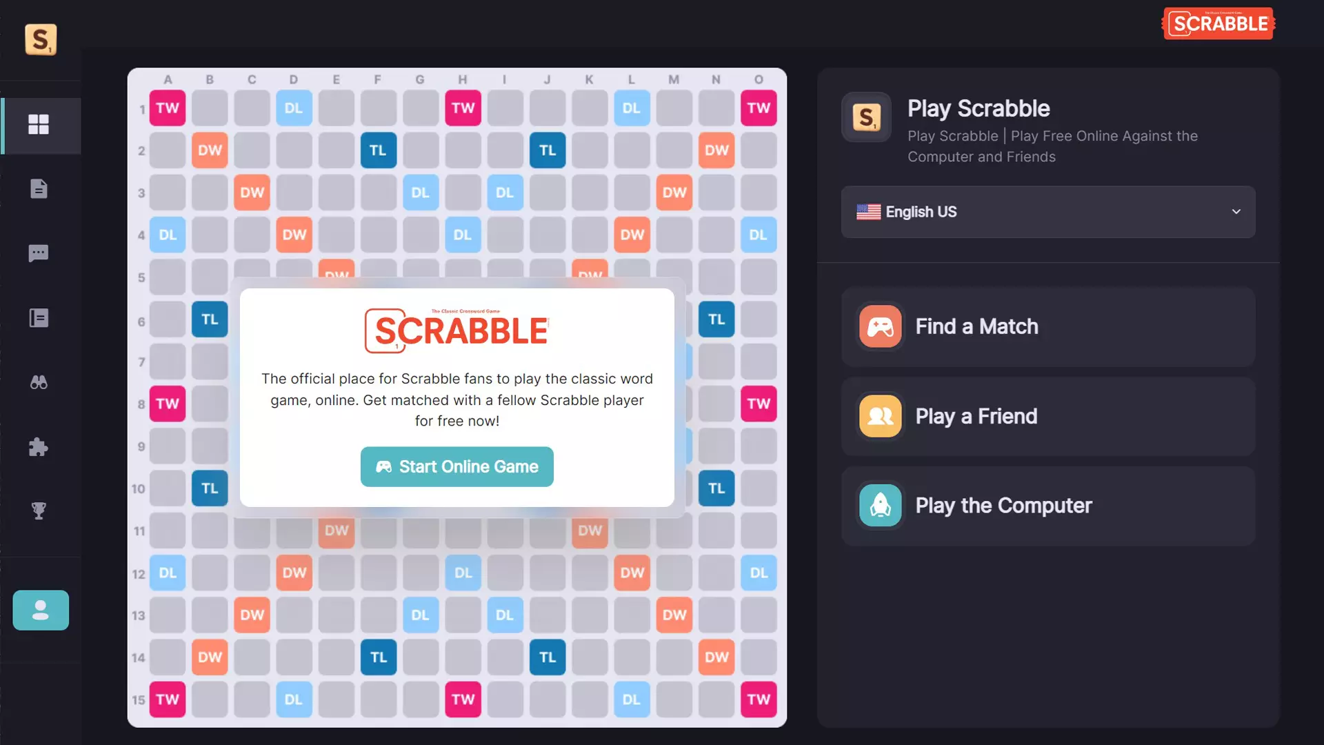 “Scrabble” onlaýn görnüşdäki oýun oýnuňyza ýangyç berýär