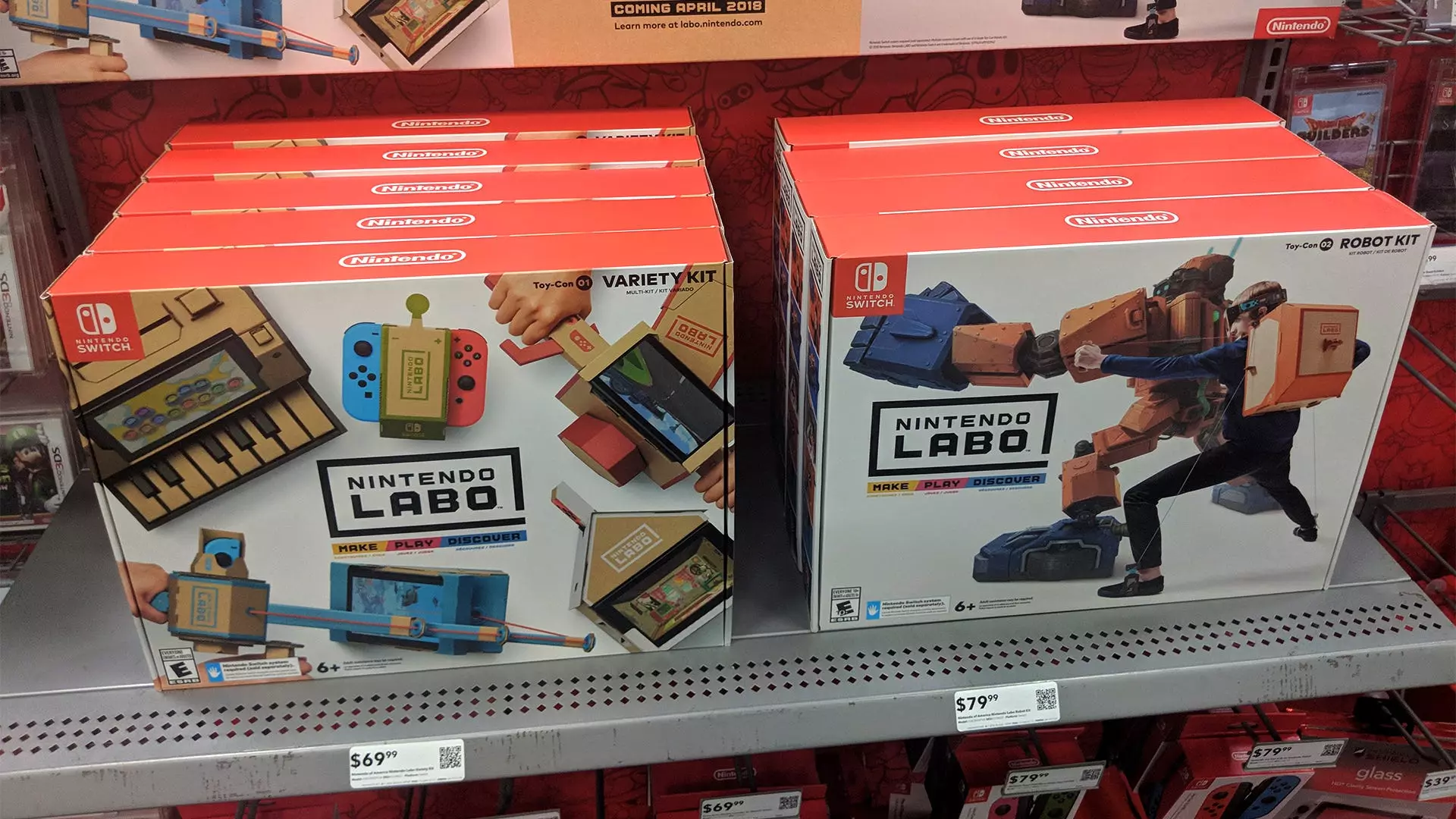 Nintendo Labo Kits များသည် $69 မှစတင်၍ ယနေ့တွင်စတိုးဆိုင်များတွင်ရှိသည်။