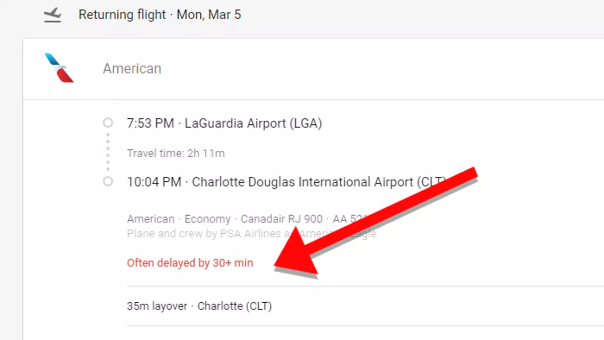 Google Flights vă va spune acum dacă zborul dvs. este probabil să fie întârziat 10251_1