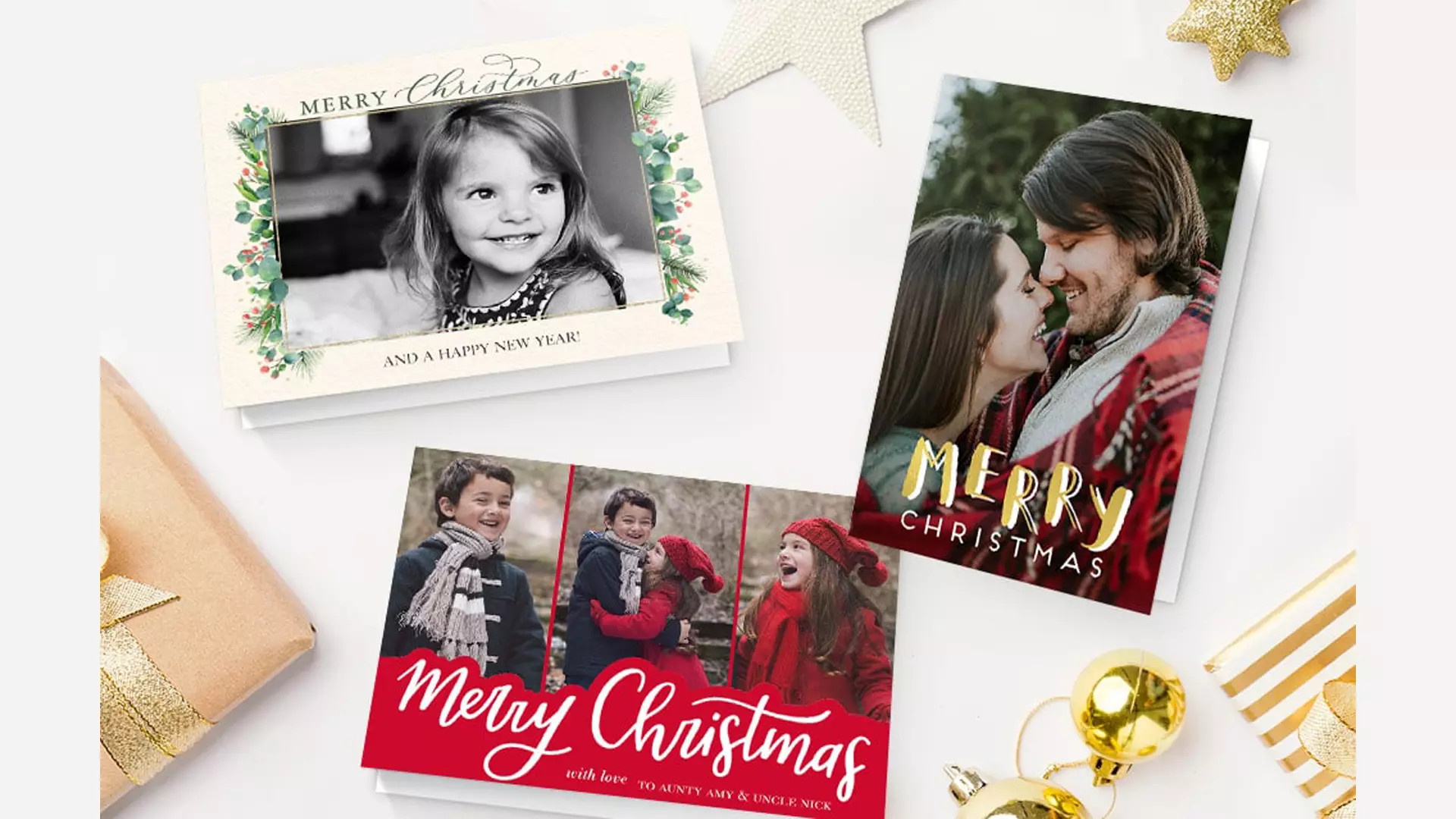 Примеры дизайна рождественских открыток от Snapfish