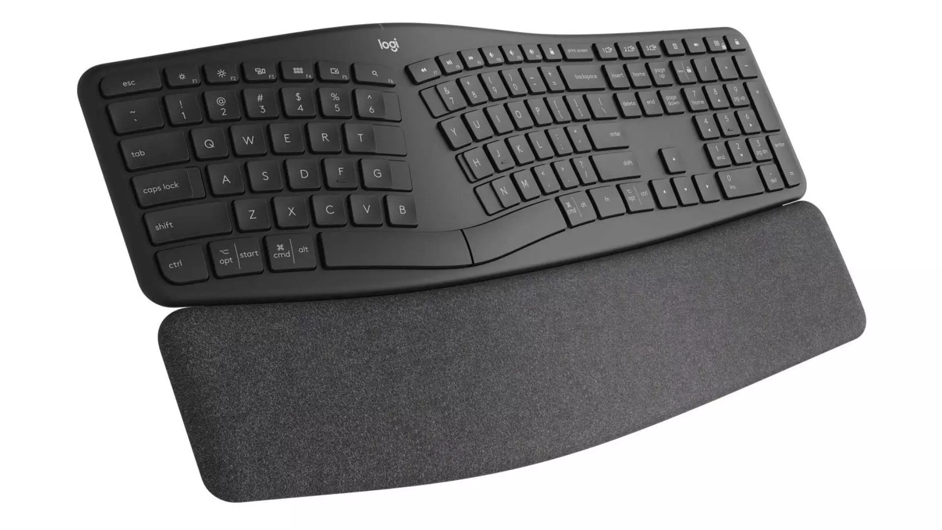 Logitech Ergo K860 Wireless Ergonomic Keyboard e nang le Wrist Rest