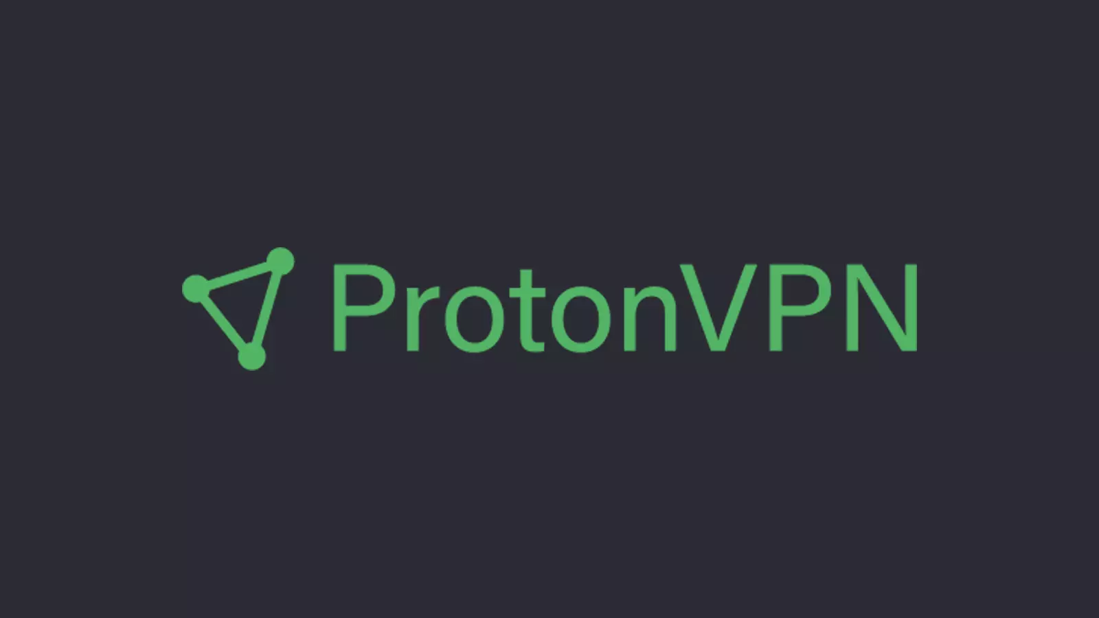 Logo ProtonVPN dengan latar belakang gelap