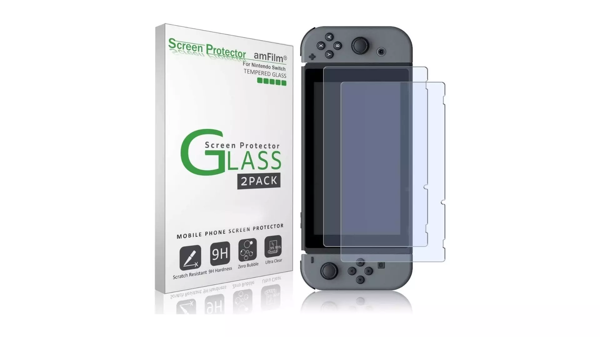 محافظ صفحه نمایش amFilm Tempered Glass برای Nintendo Switch 2017 (2 بسته)
