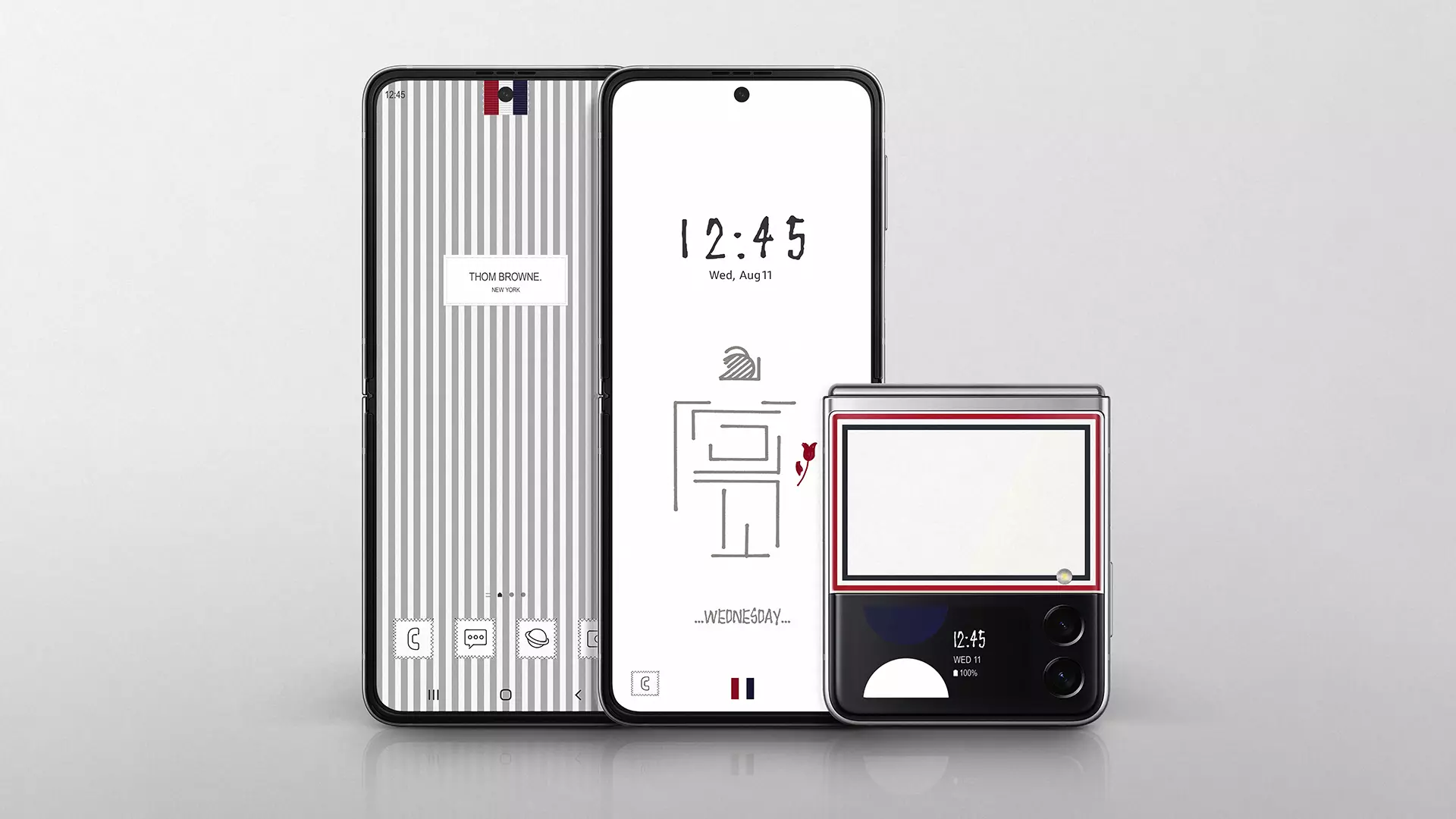 Thom Browne-versjonen av Samsung Galaxy Flip3.