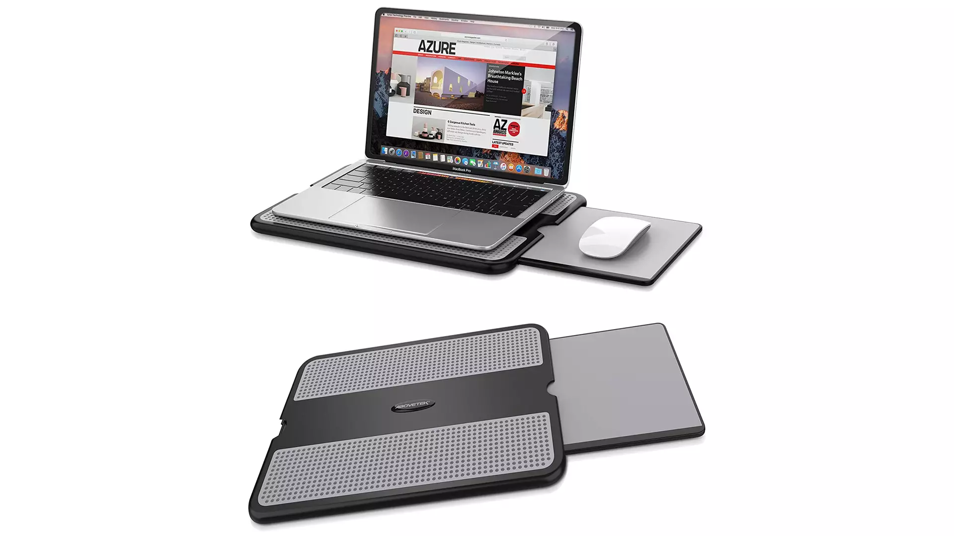 AboveTEK Portable Lap Lap Desk w/ Retractable Left/ Right Mouse Pad Pad