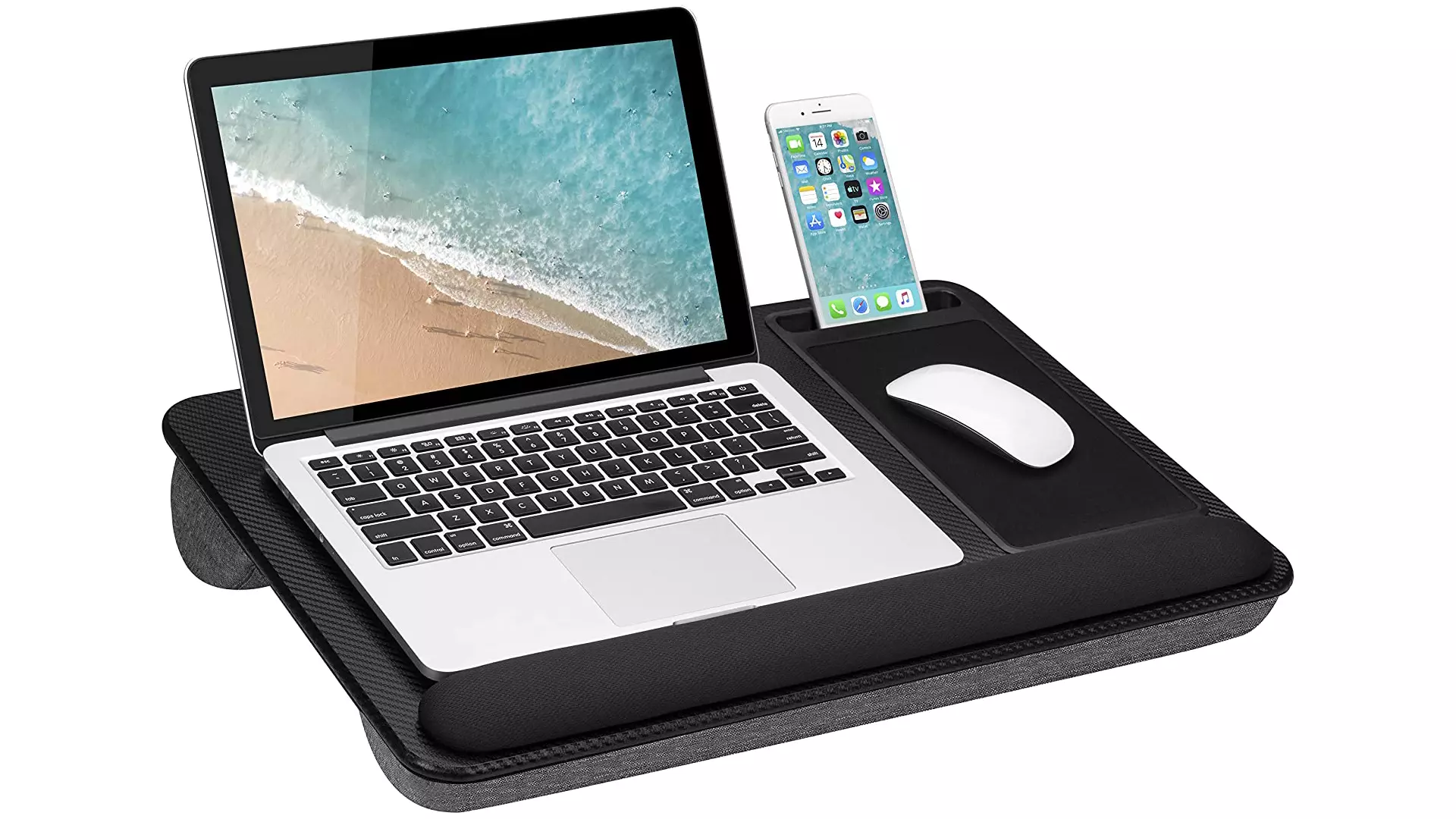 LapGear Home Office Pro Lap Desk with Wrist Rest, Mouse Pad, and phone holder