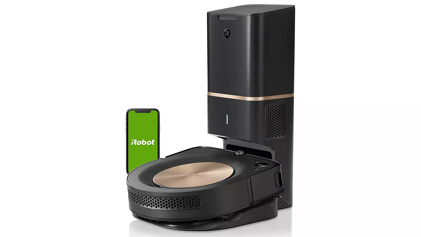 iRobot Roomba s9+ със зарядно устройство за боклук и придружаващо мобилно приложение