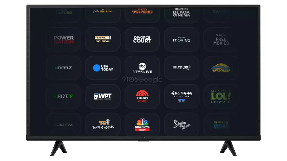 Chaînes de télévision en direct gratuites sur un téléviseur intelligent Google TV.