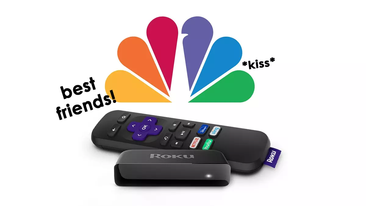 Roku ve NBC logolarının bir fotoğrafı.