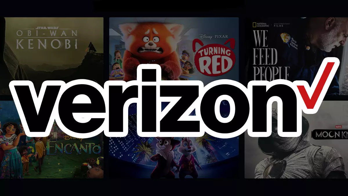 Verizonen logotipoa Disney+ webgunearen gainean.