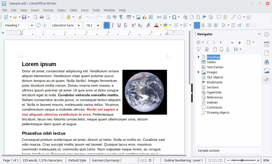 LibreOffice שרייבער