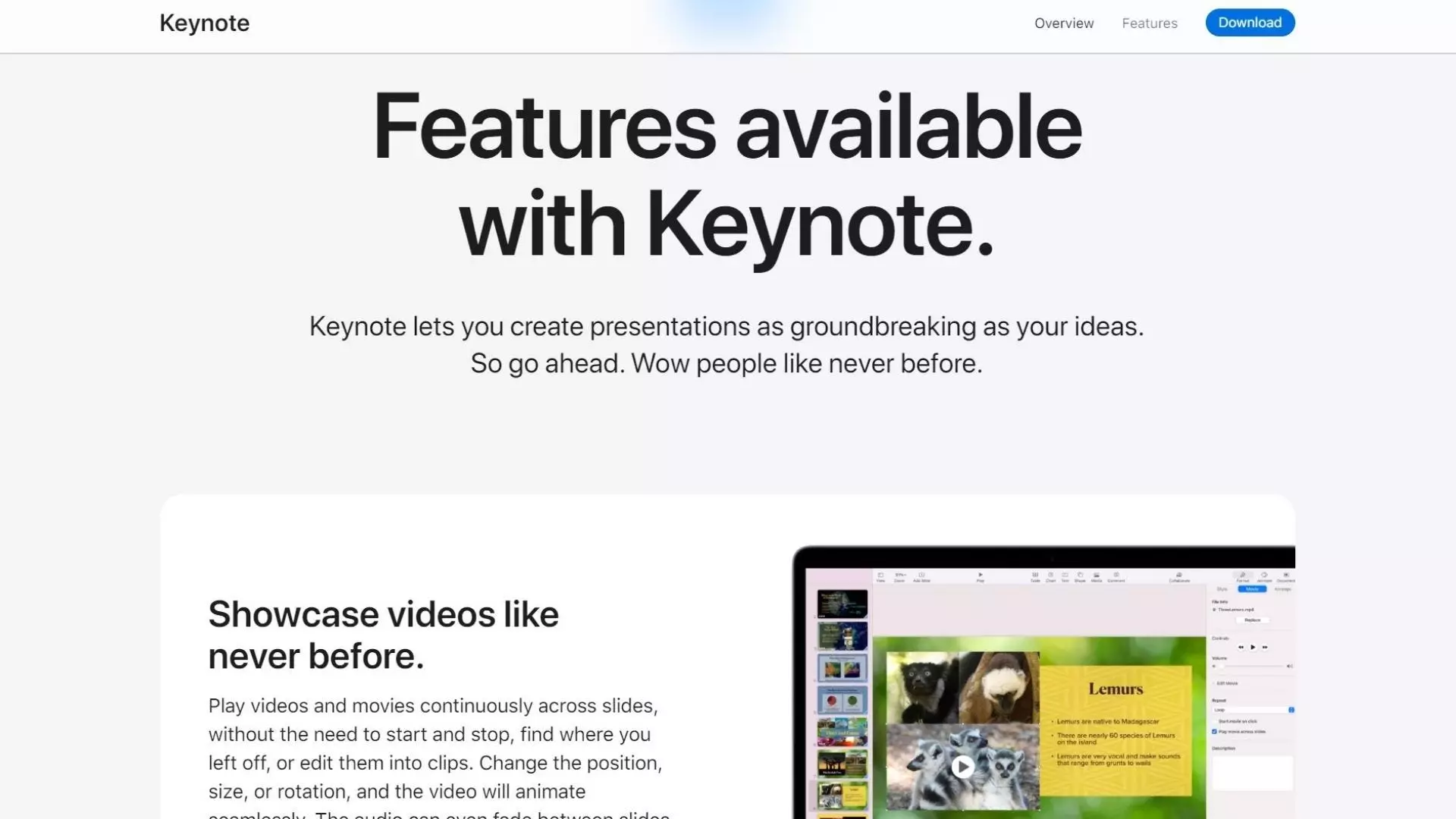 apple keynote home screen