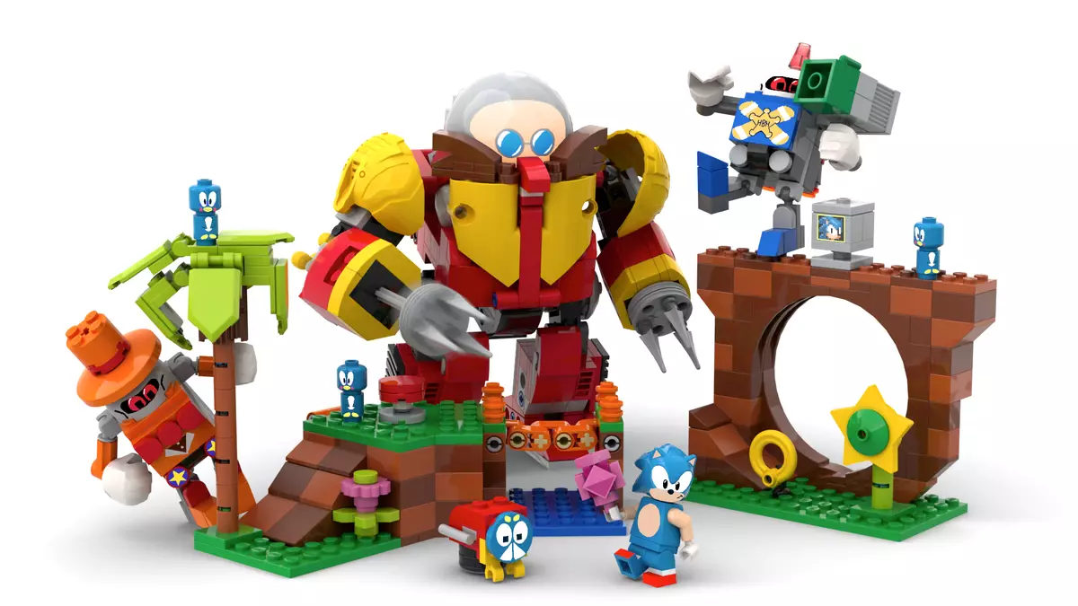 Malli Lego Sonicista, robotnikista ja Green Hills Zonesta