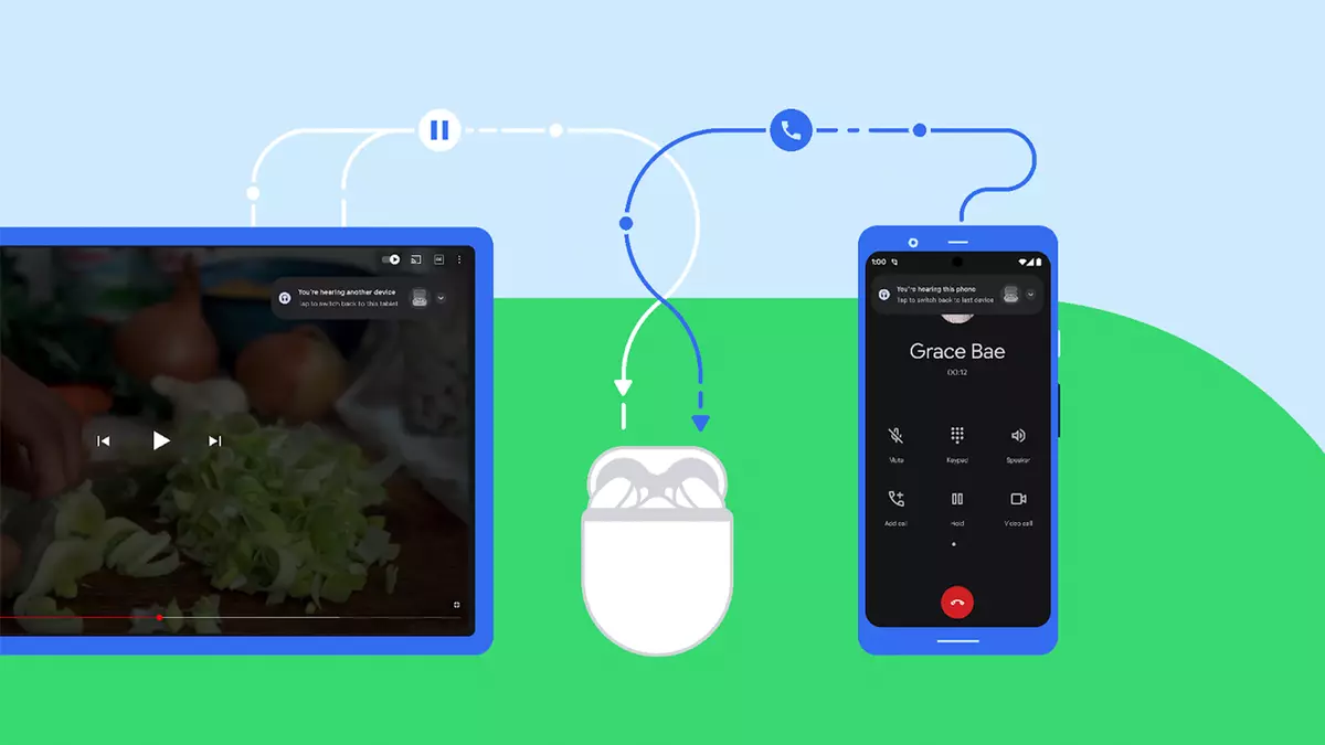 Android Audio Paglipat sa pagitan ng isang smartphone at tablet.