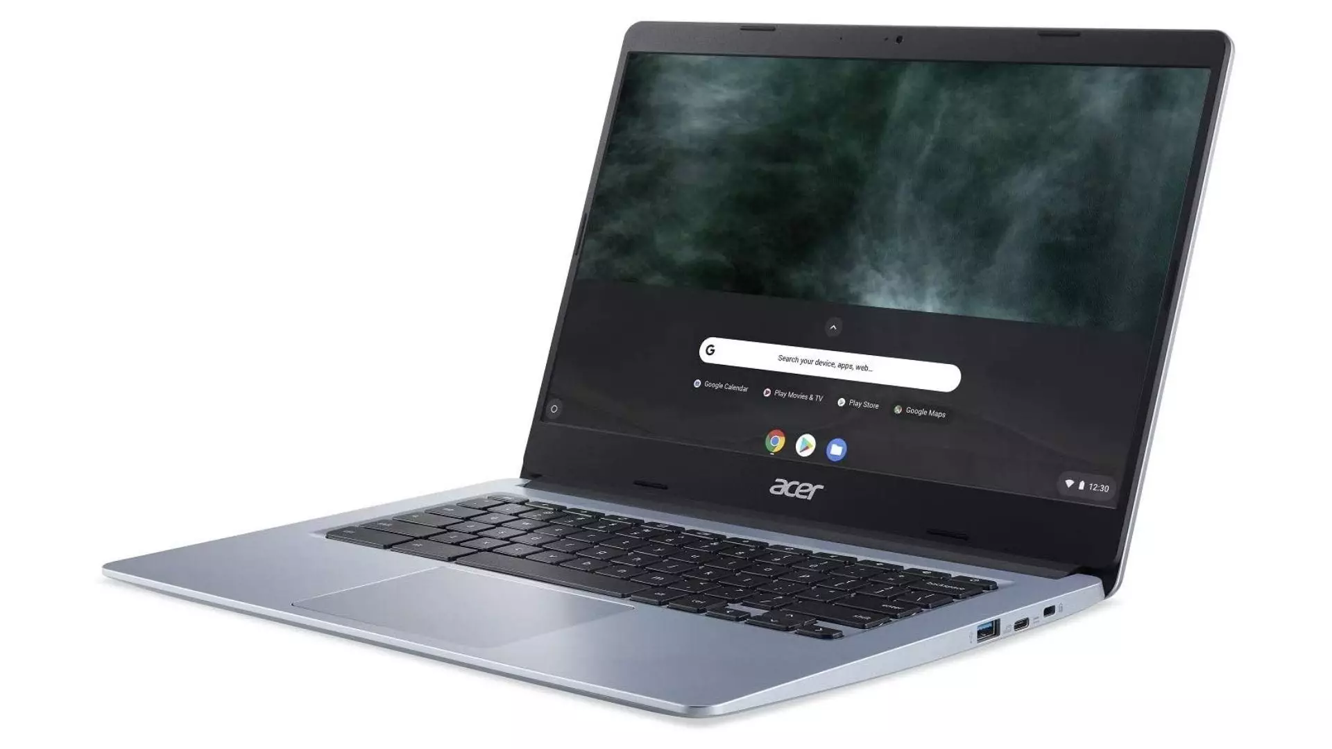 Seitenansicht des Acer Chromebook 314 in geöffneter Position