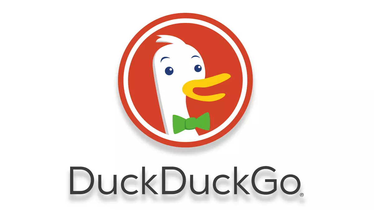 DuckDuckGo logo valgel taustal