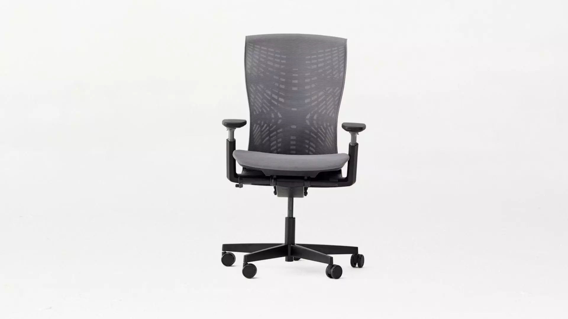ErgoChair Pro + korsi ergonomis kalawan upholstery abu sarta bolong deui pikeun kantor