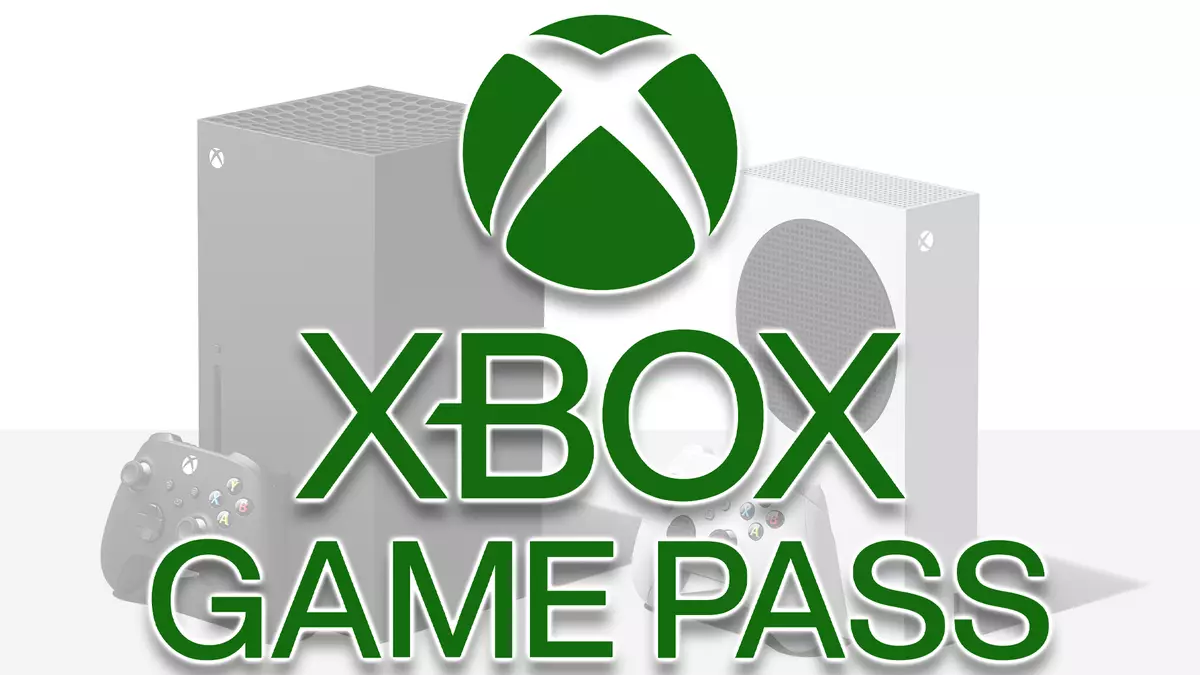 โลโก้ Game Pass บนคอนโซล Xbox สองเครื่อง