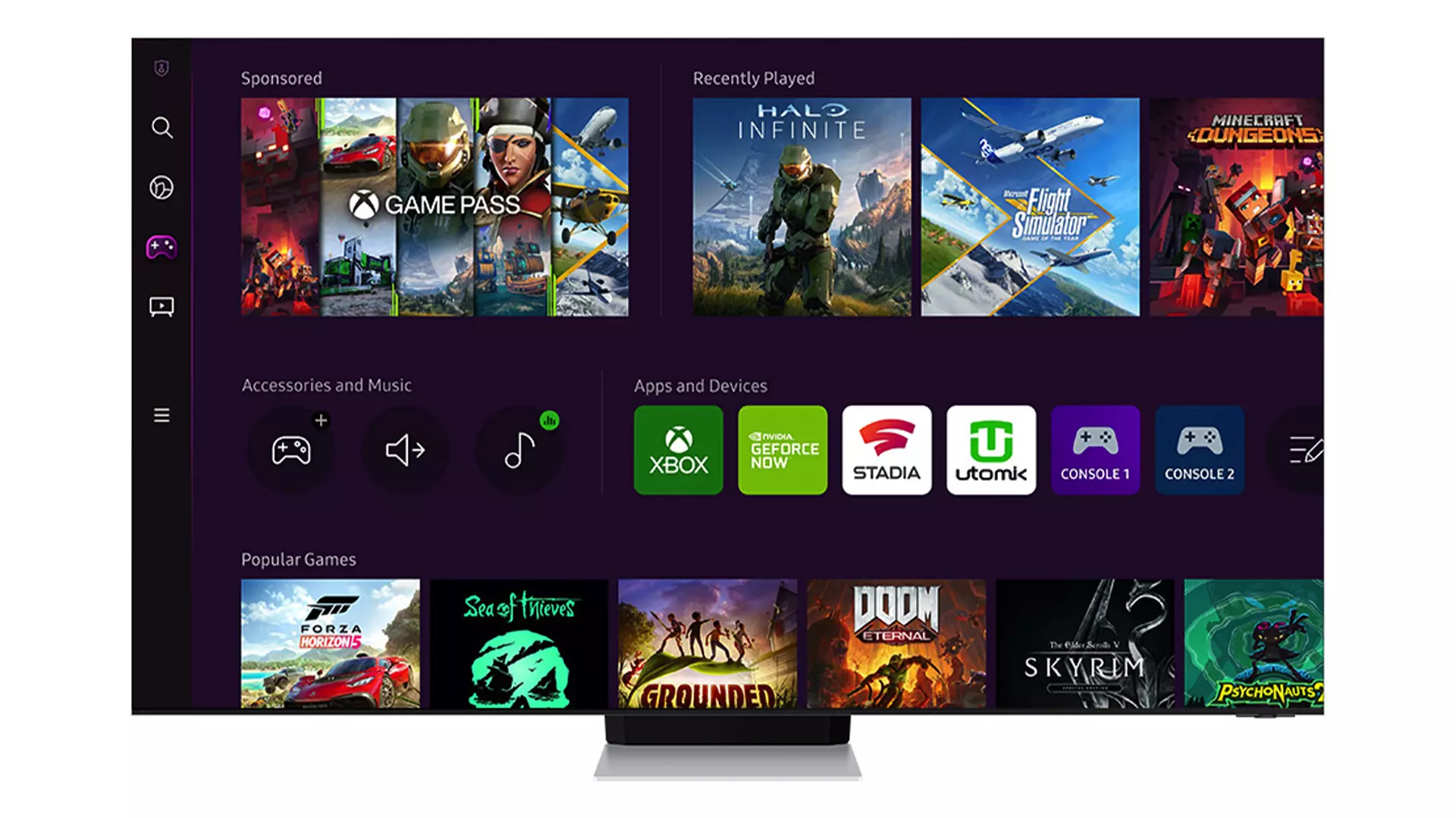 Samsung ухаалаг ТВ дээрх Xbox програм.