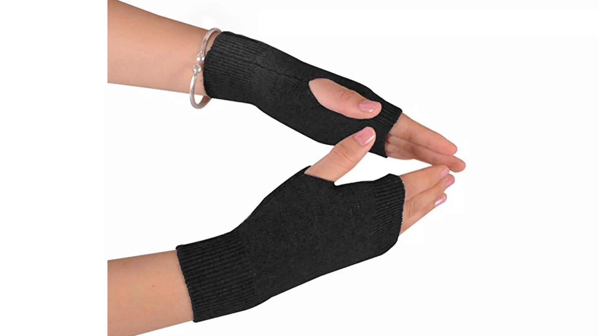NOVAWO Cashmere Blend Fingerless Gloves Soft Warm Arm Warm Gloves
