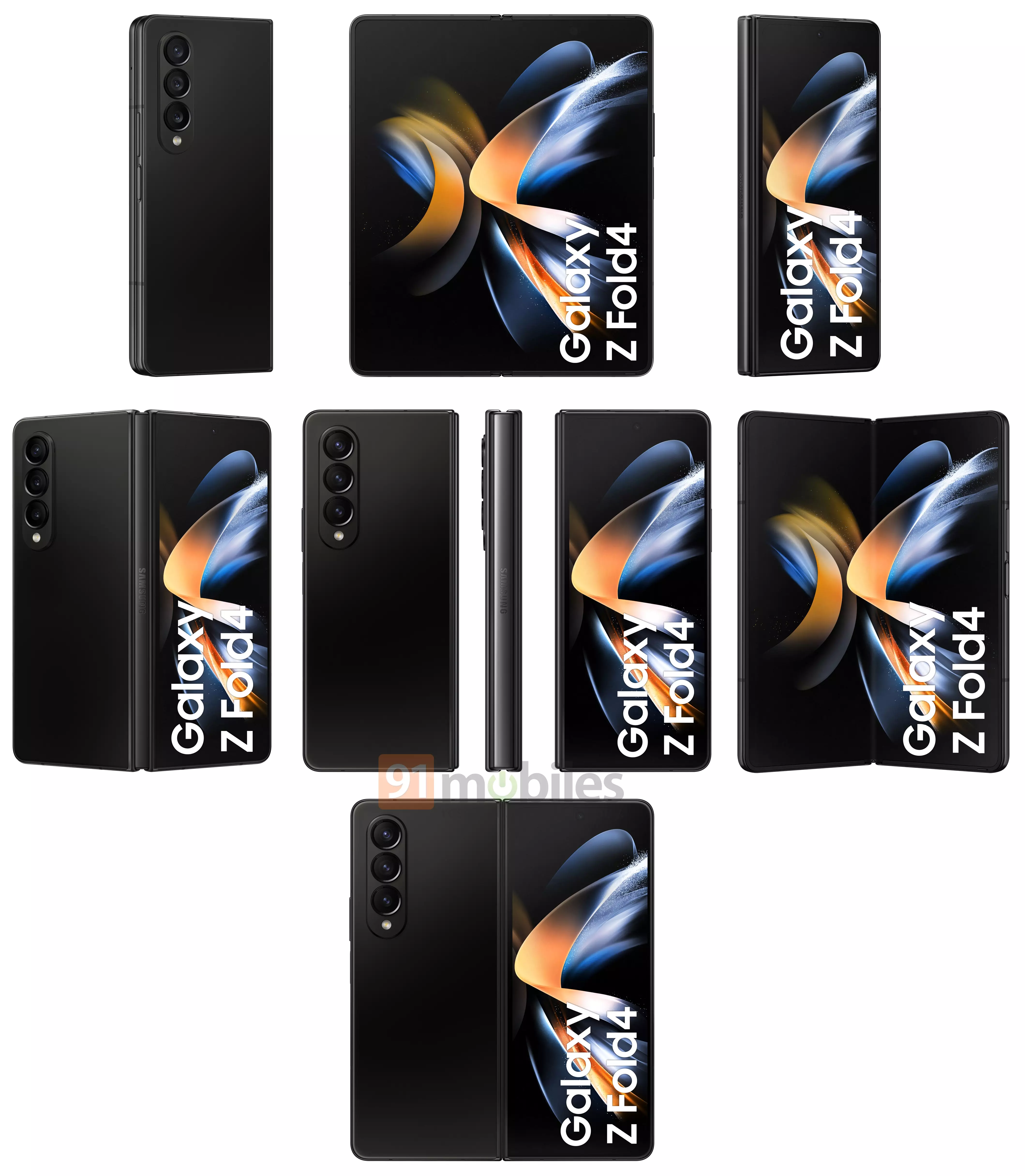洩露的黑色 Galaxy Z Fold 4 圖像