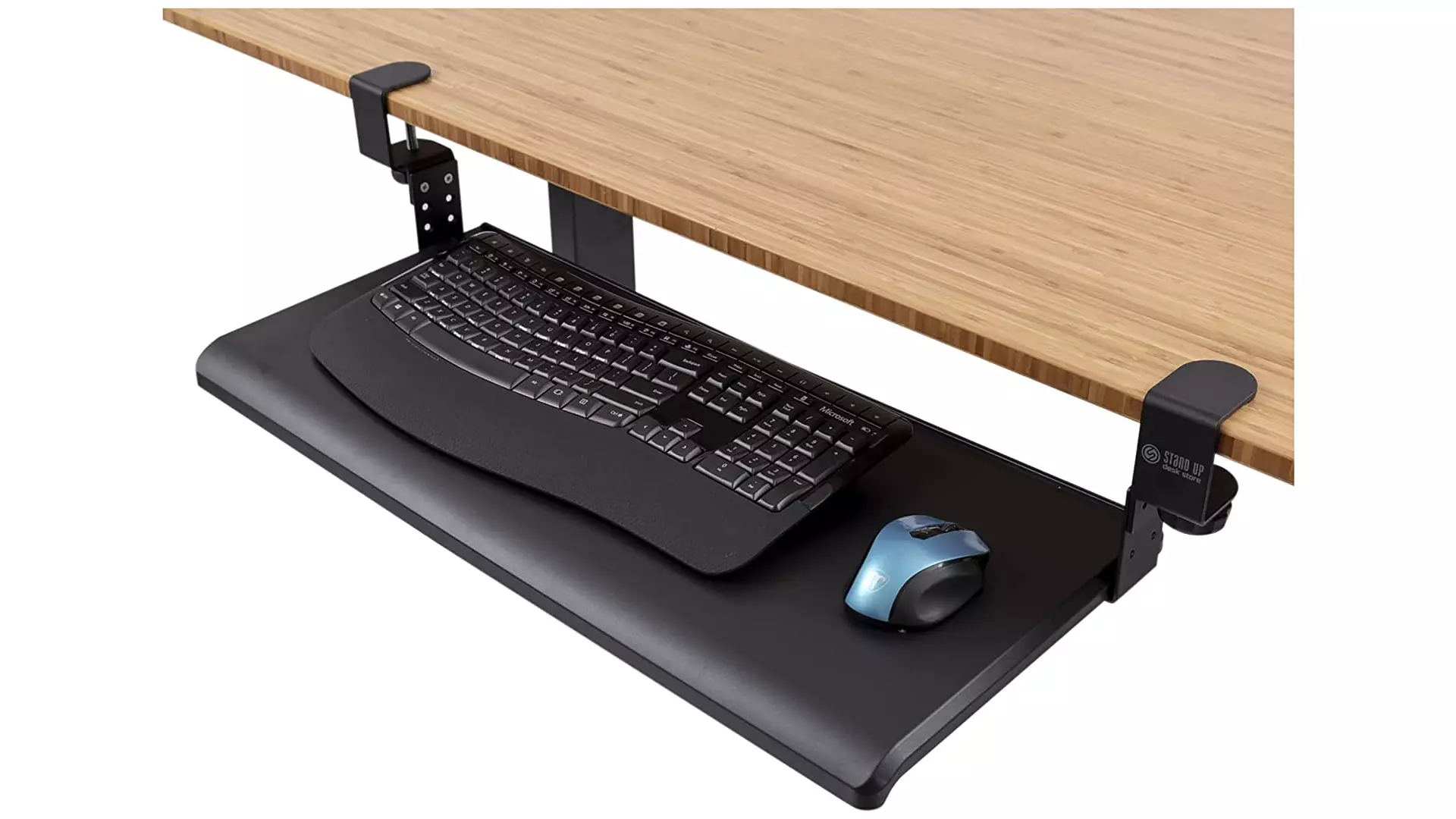 Stand Up Desk Store kompak clamp-on baki keyboard ngageser