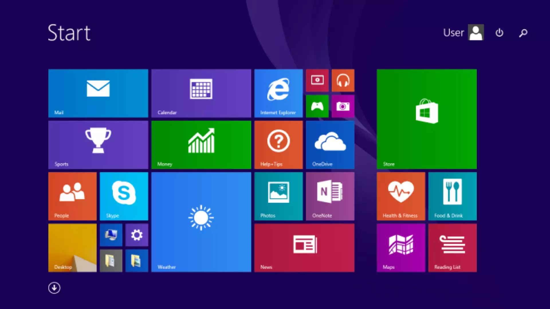 Startbildschirm und Menü von Windows 8.1