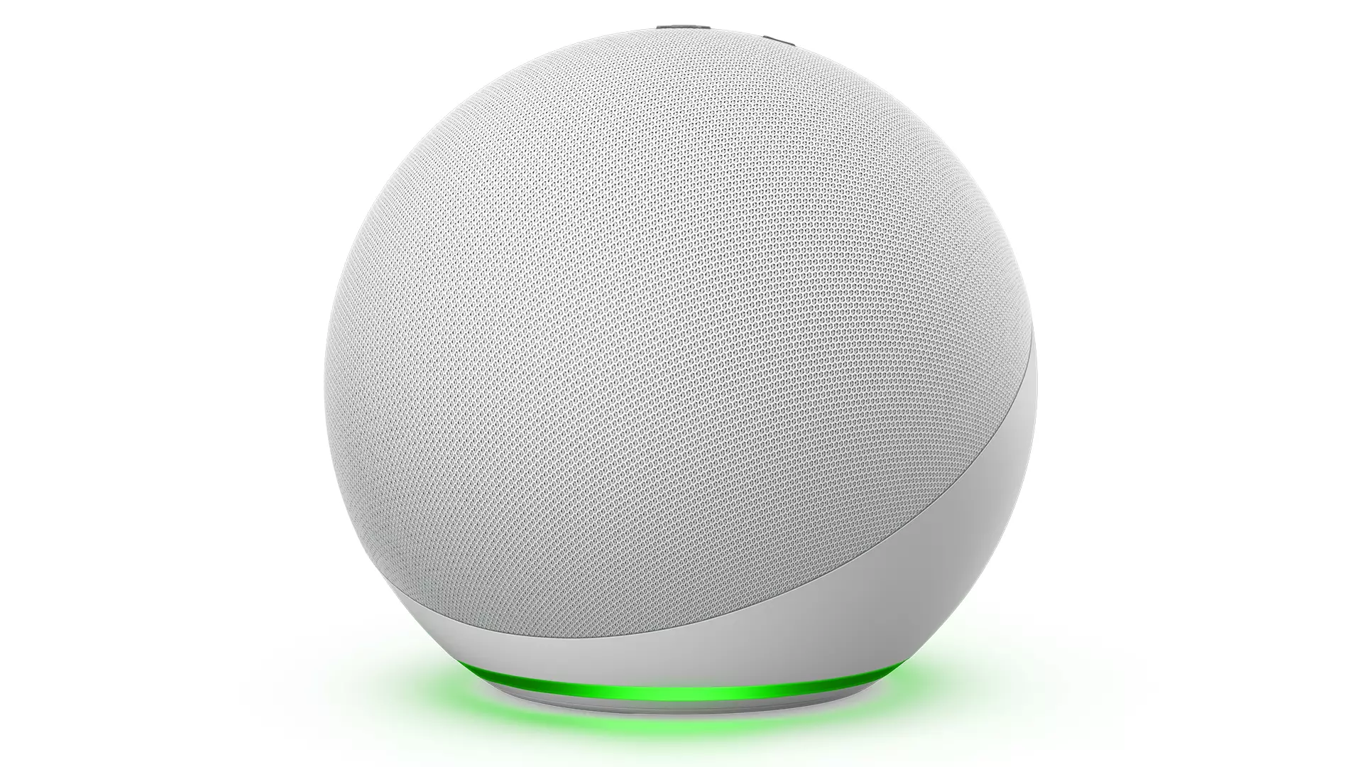 Le haut-parleur intelligent Amazon Echo brille d'un feu vert.