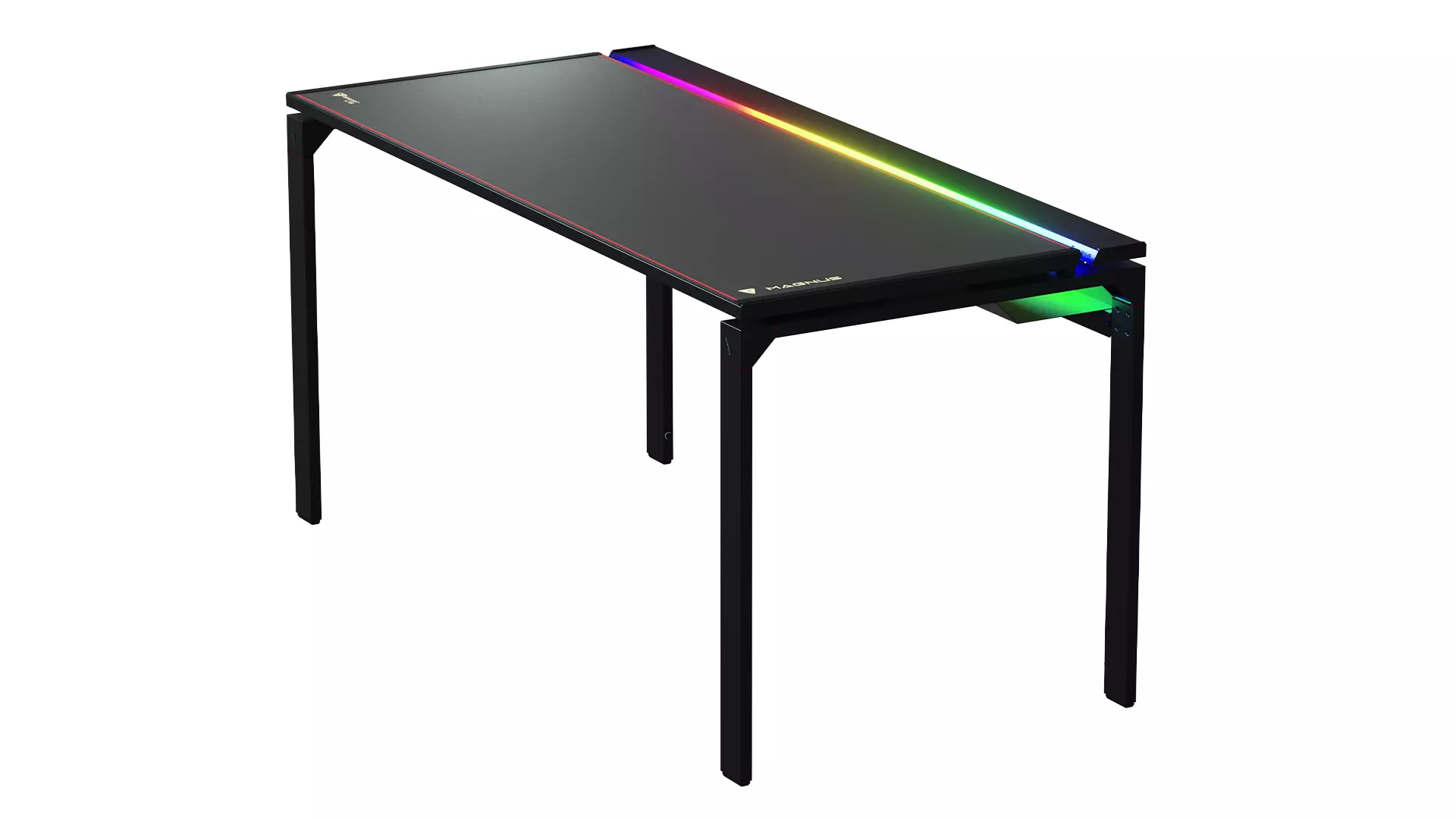MAGRGB-lysstripen i et MAGNUS-bord i metall.