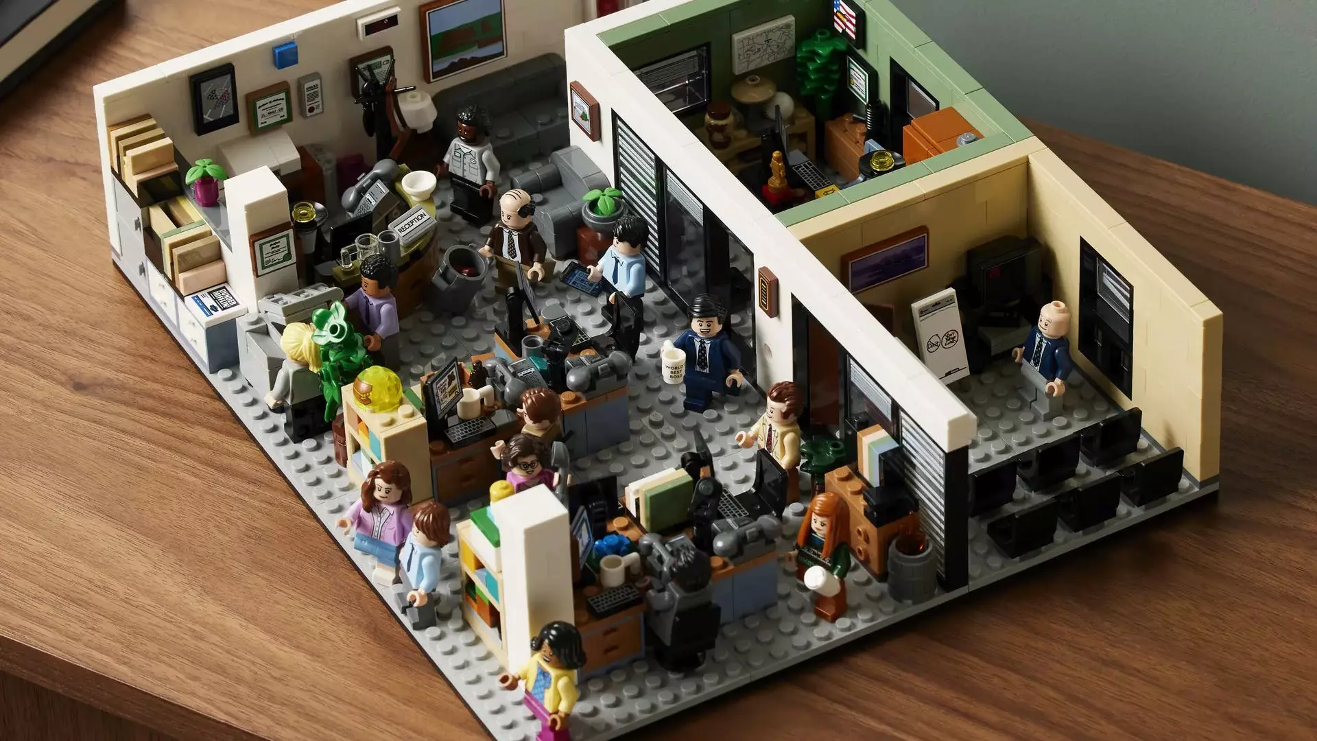 Le LEGO 'I-Ofisi' iSeti Sisipho esigqibeleleyo sabalandeli baseDunder Mifflin