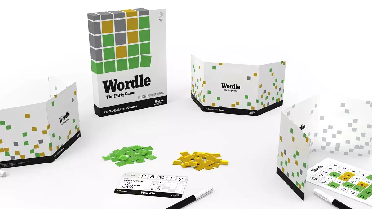 „Wordle The Party Game“, поставена на маса.