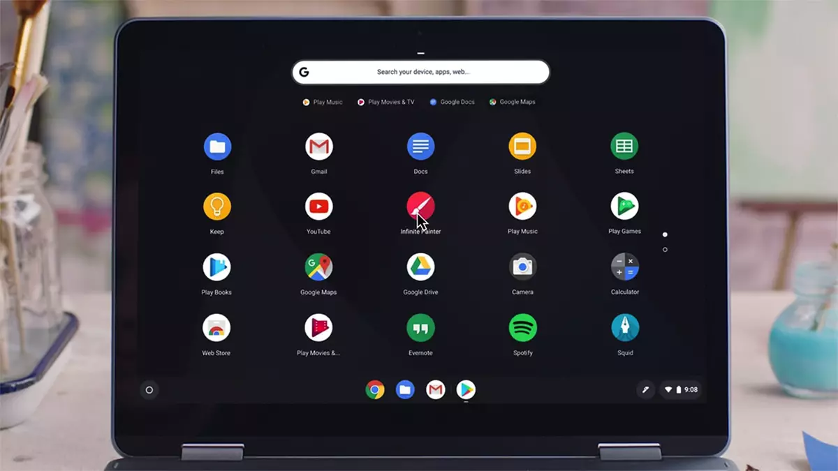 Chrome OS ධාවනය වන ලැප්ටොප් එකක්
