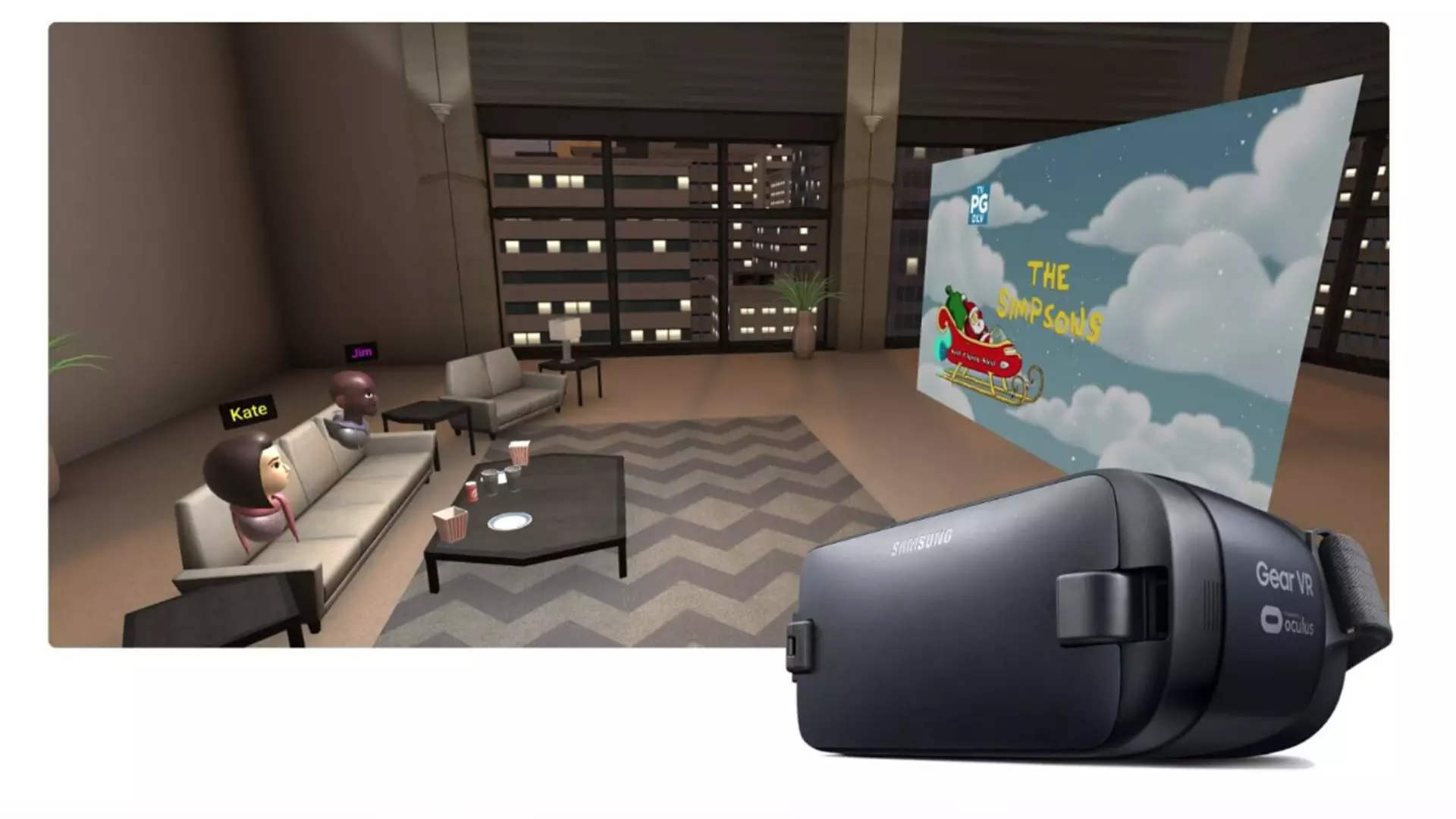 gambar ruang obrolan Plex VR.
