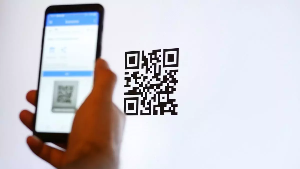 Codice QR scansionato con uno smartphone