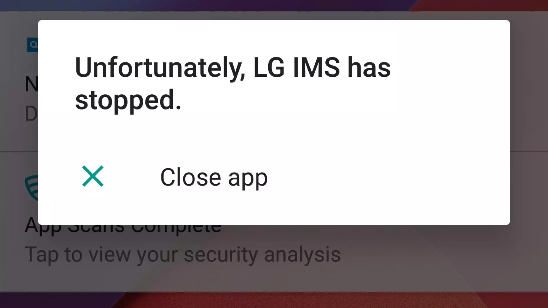 LG IMS가 T-Mobile 수정에서 오류를 중지했습니다.