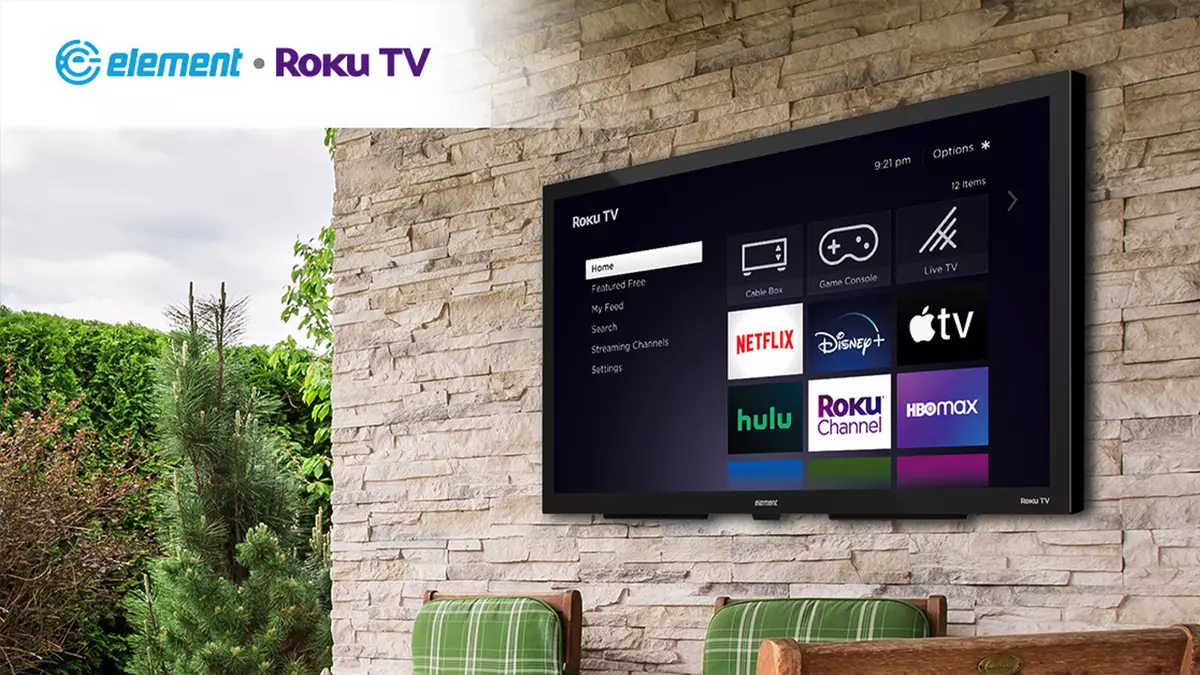 Una foto del Roku TV Element para exteriores.
