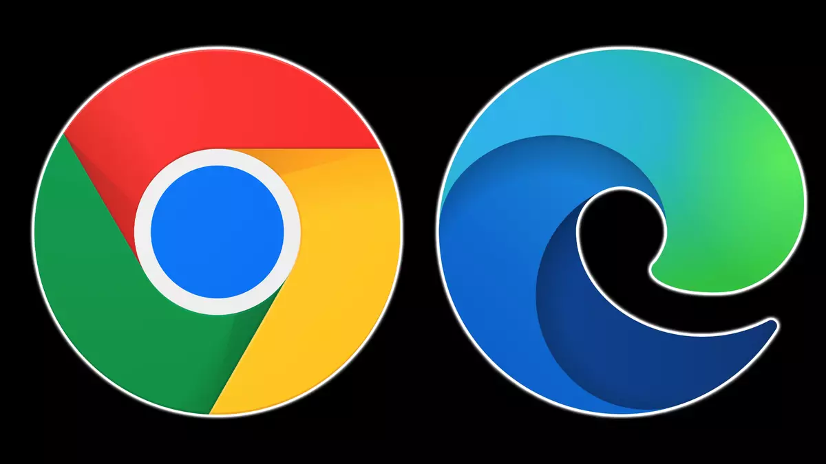 Chrome və Microsoft Edge loqoları.