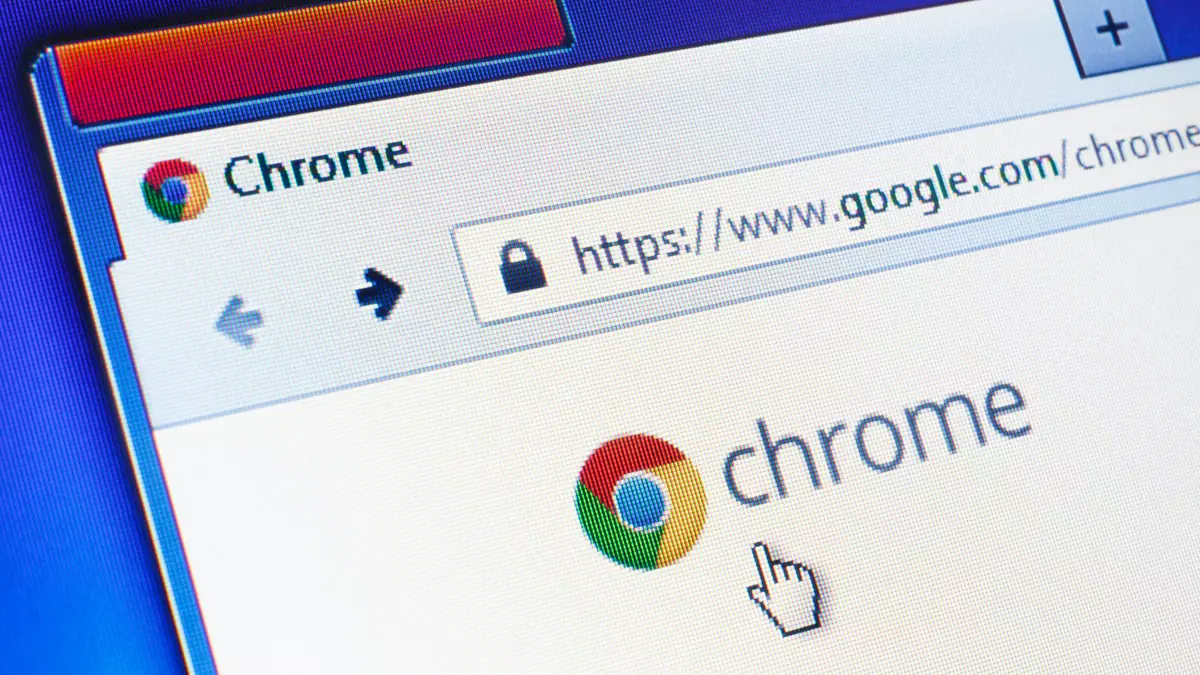 Halaman utama Google Chrome pada skrin komputer