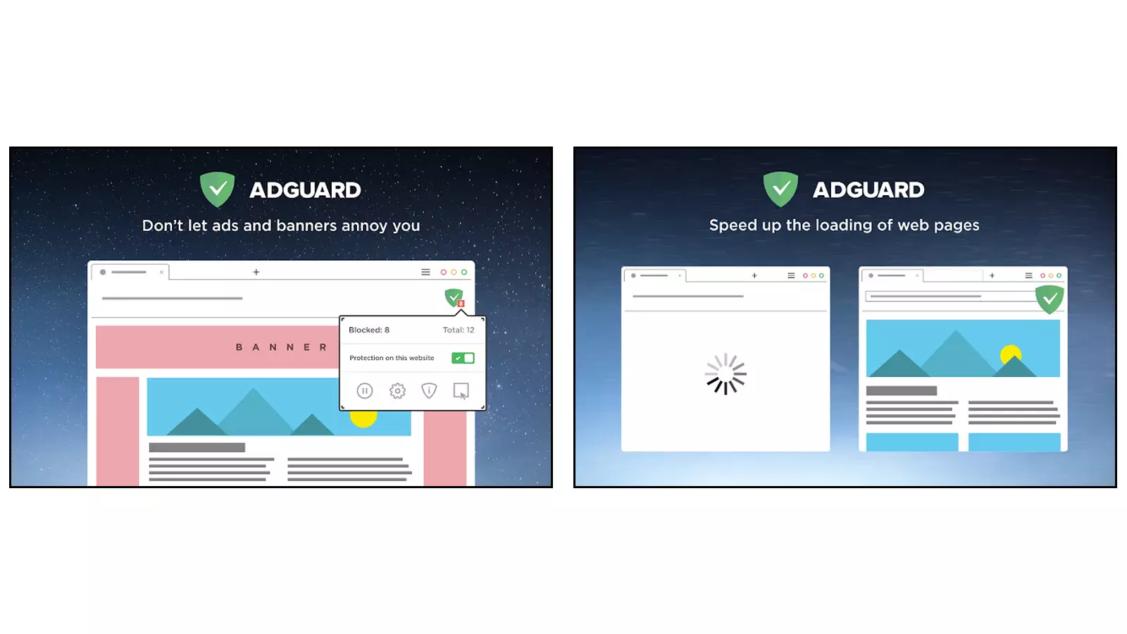 광고 차단 및 페이지 로드 속도 향상을 위한 AdGuard AdBlocker 기능