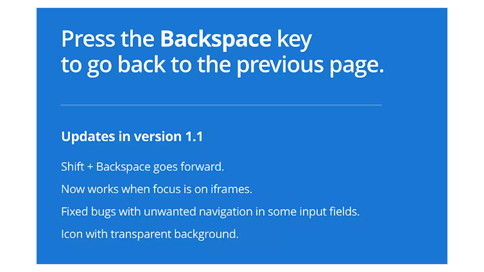 Backspace to go back app gerir þér kleift að gera einmitt það