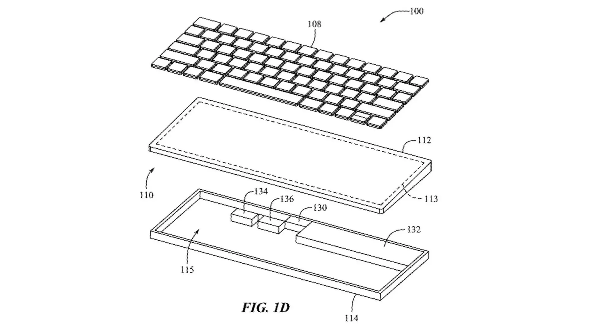 Počítač Apple v patentu klávesnice