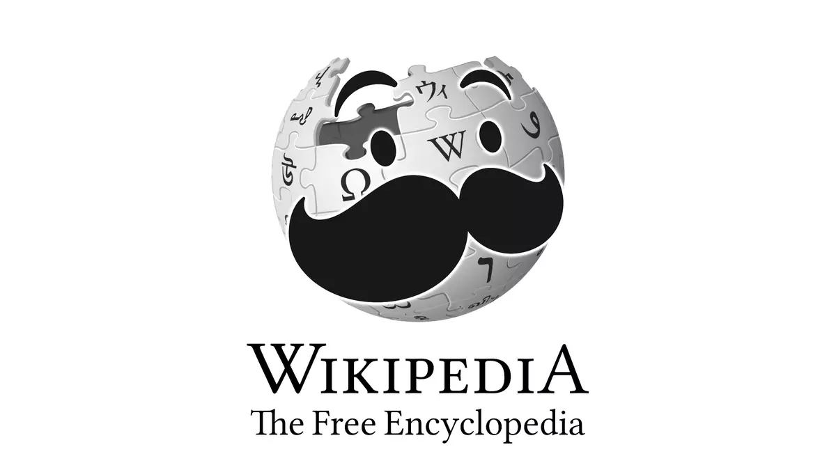 Masharubu a Pringles Man pa logo ya Wikipedia.