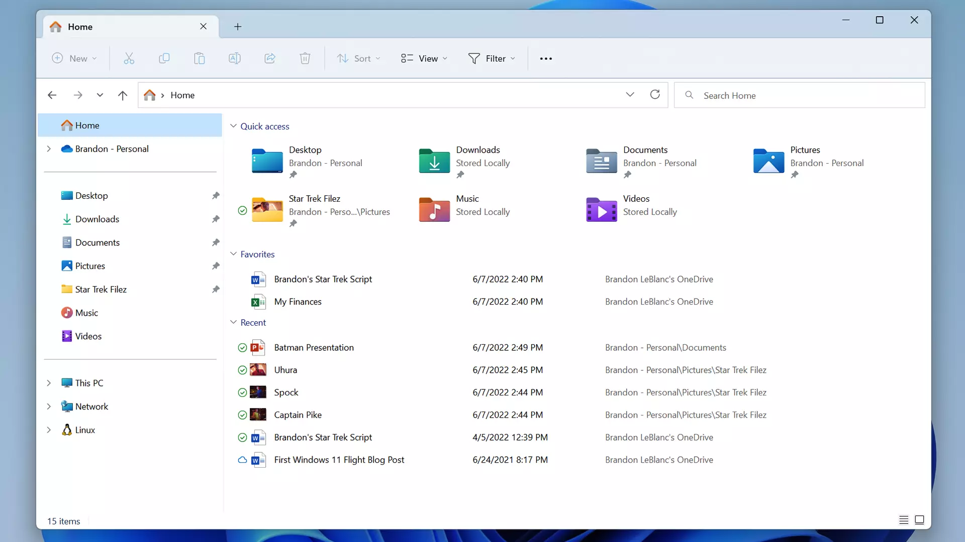 File Explorer z zavihki v sistemu Windows 11