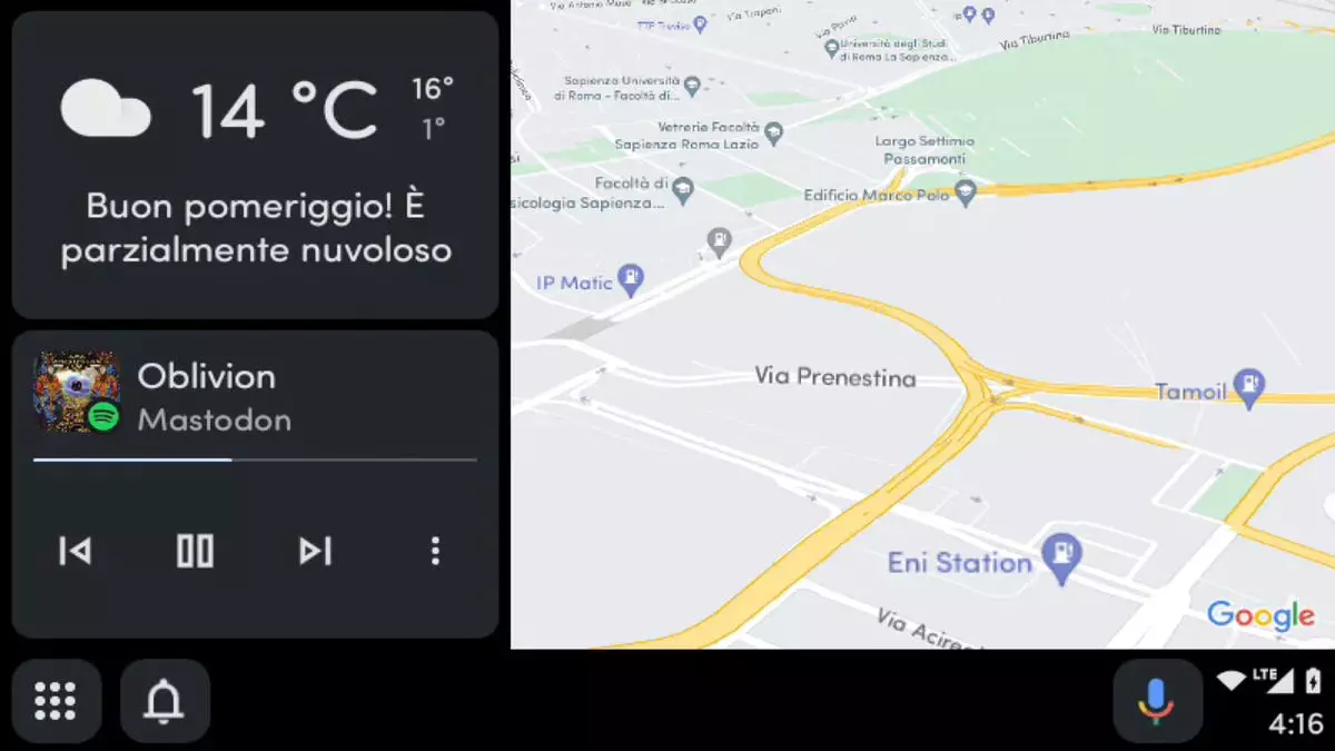 Giao diện mới cho Android Auto trong chế độ chia đôi màn hình