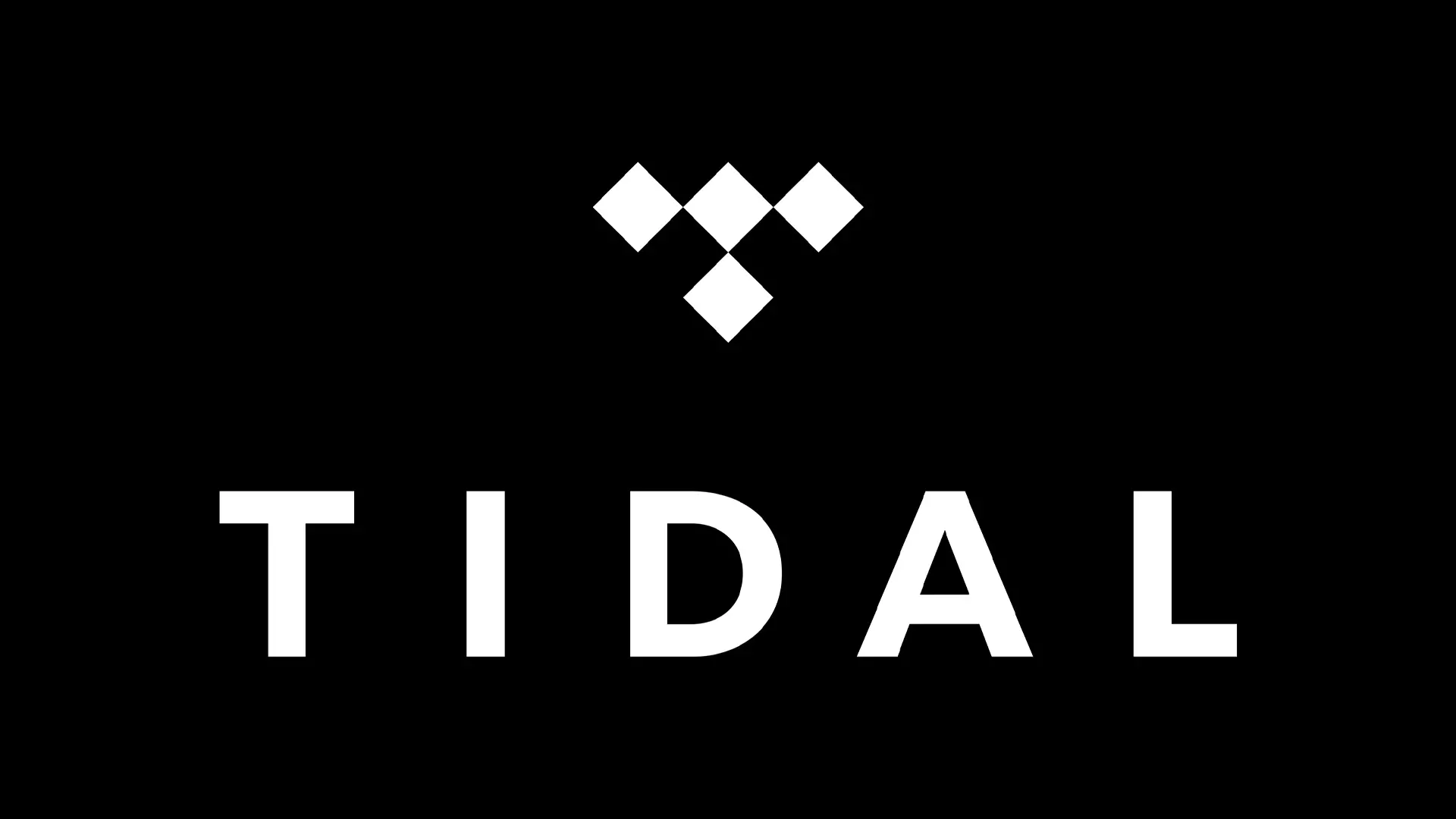 Логото на TIDAL на черен фон.
