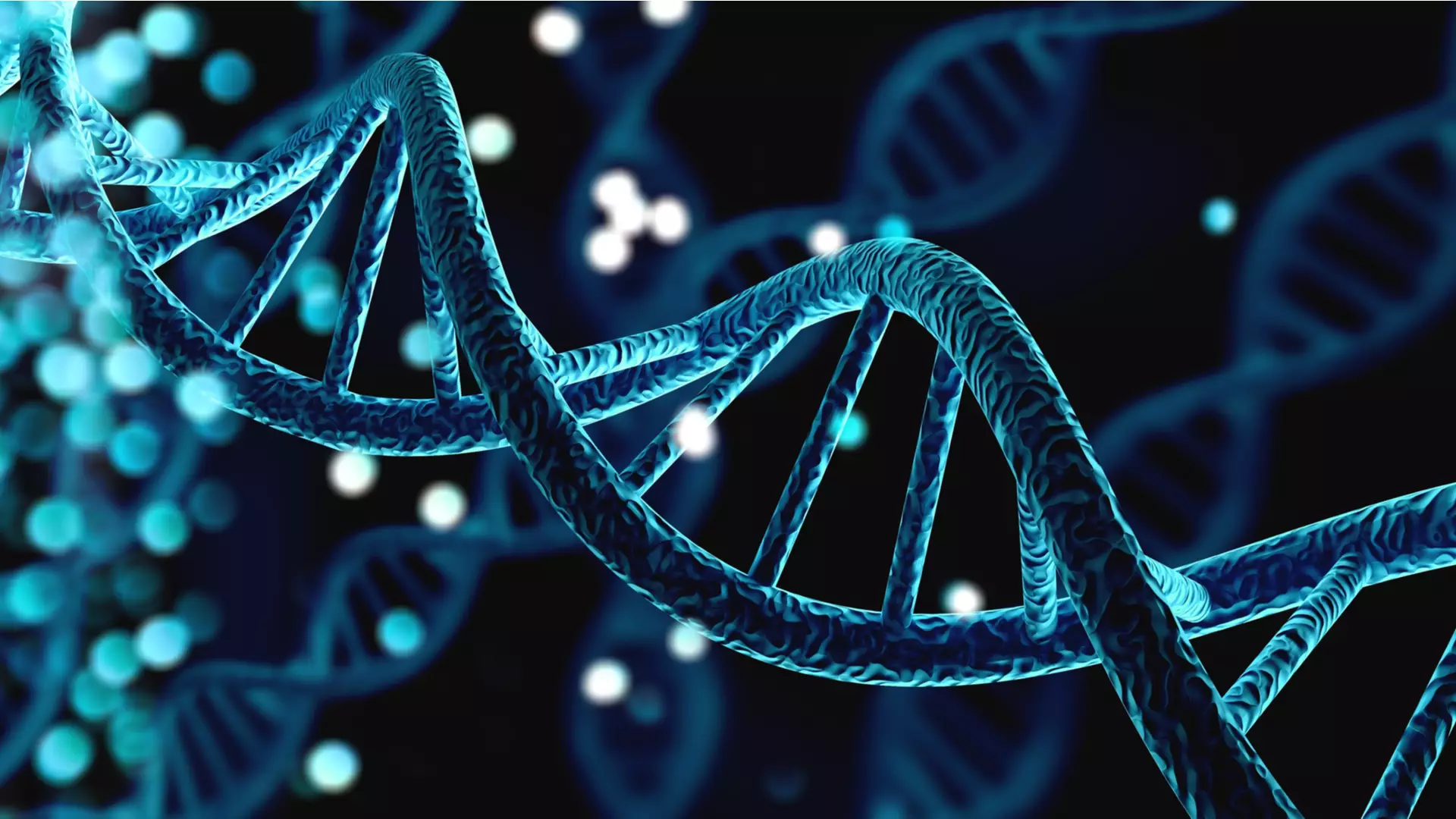 Structure de l'ADN humain en hélice bleue