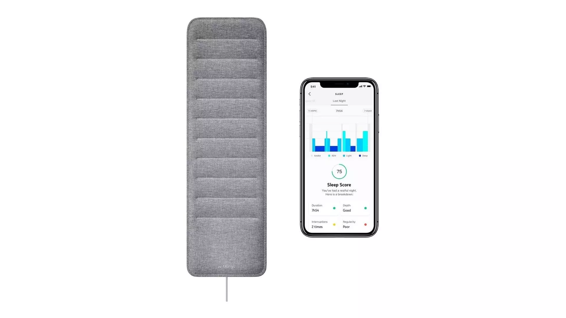 Withings Sleep - планшет для відстеження сну під матрацом із аналізом циклу сну