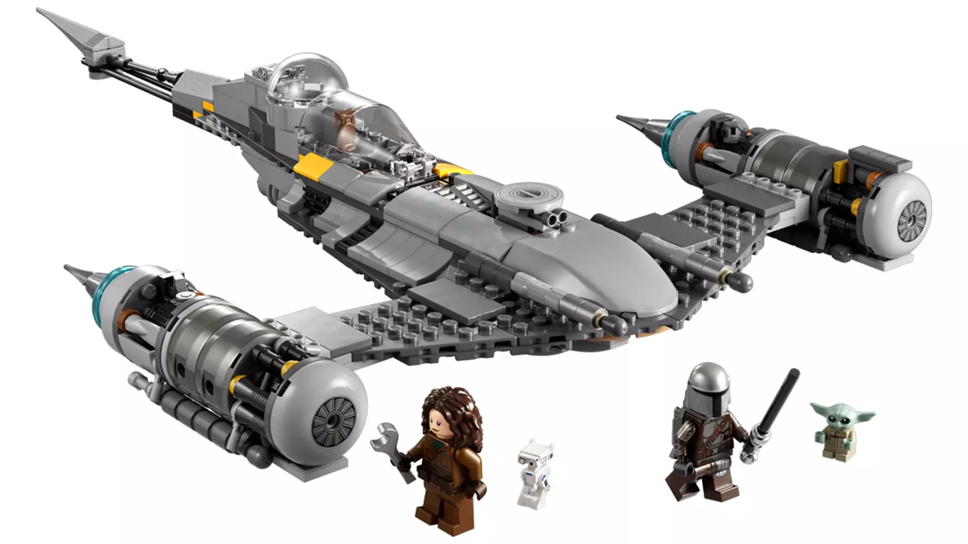 Маҷмӯи киштии Starfighter Mandalorian LEGO бо Minifigures пурра