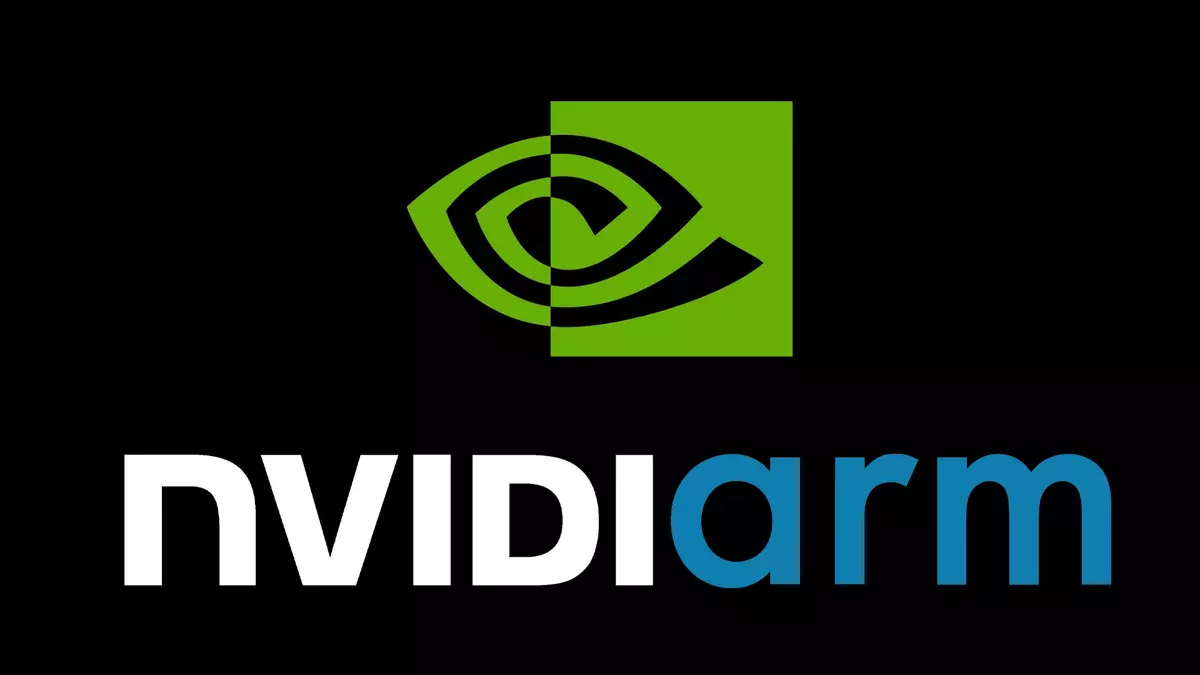 Los logotipos de NVIDIA y ARM combinados para deletrear