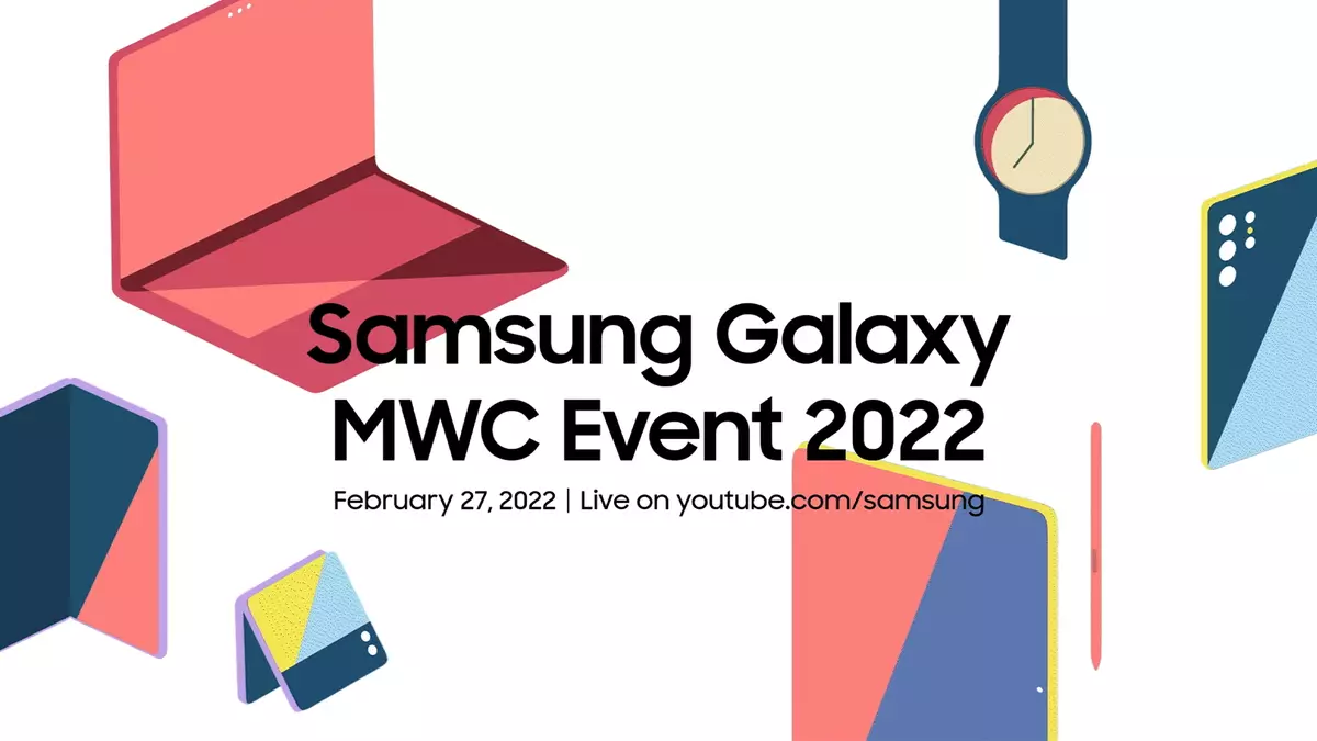 Samsung Galaxy MWC ürituse bänner 2022. aastaks.